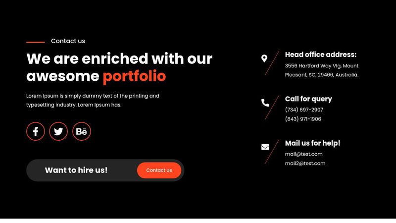 Responsive Contact Section Using HTML & CSS & Bootstrap