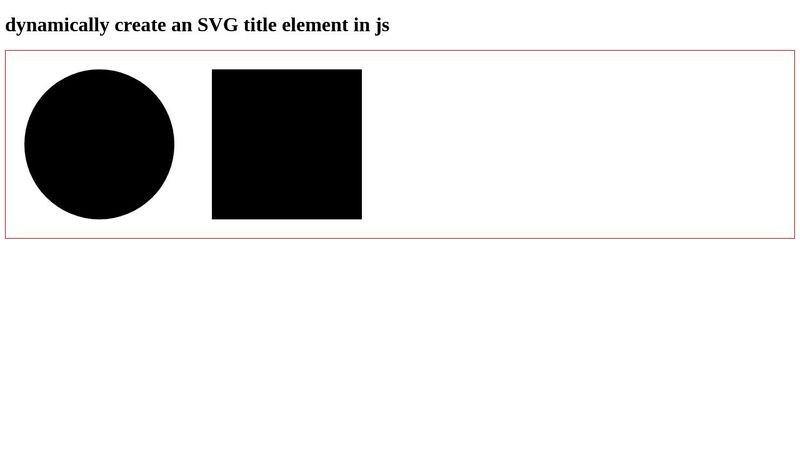 dynamically create an SVG title element in js