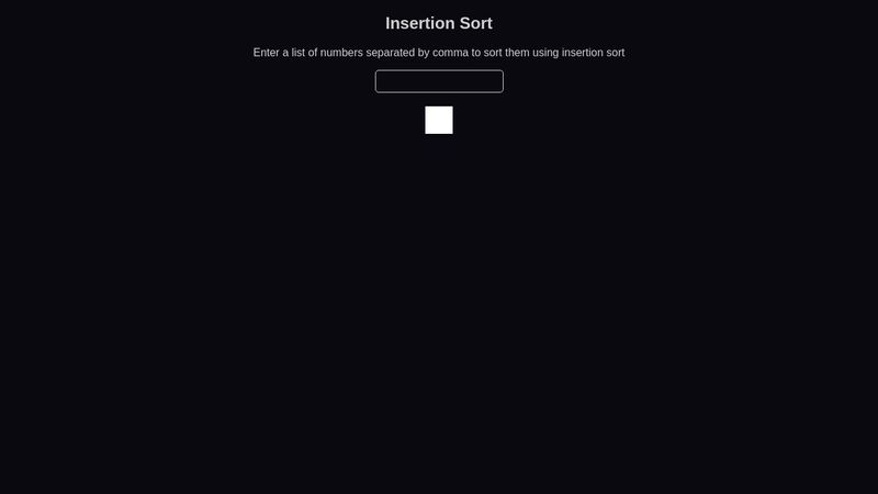 Insertion Sort Using Javascript