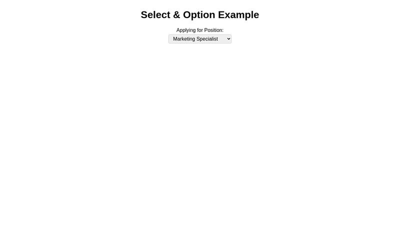 Select & Option Tags
