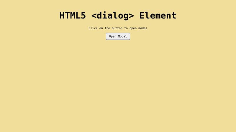 HTML5 native Dialog element (Modal / Popup)