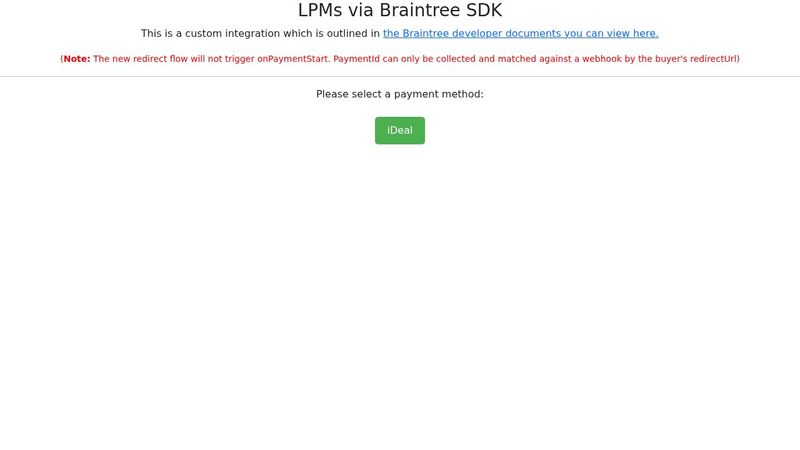 Braintree JS SDK - Local Payment Methods