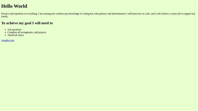Hello World assignment.