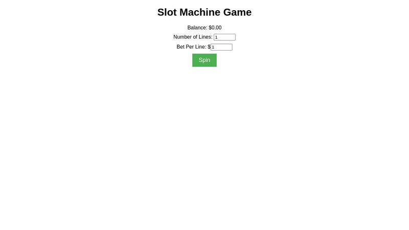 Simple Slot Machine Game