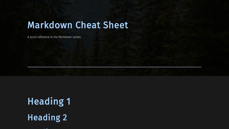 Markdown Cheat Sheet