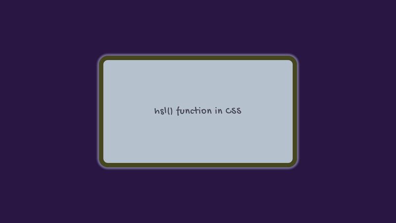 hsl() function in CSS