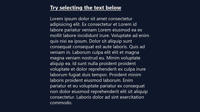 Custom text selection - structure with style