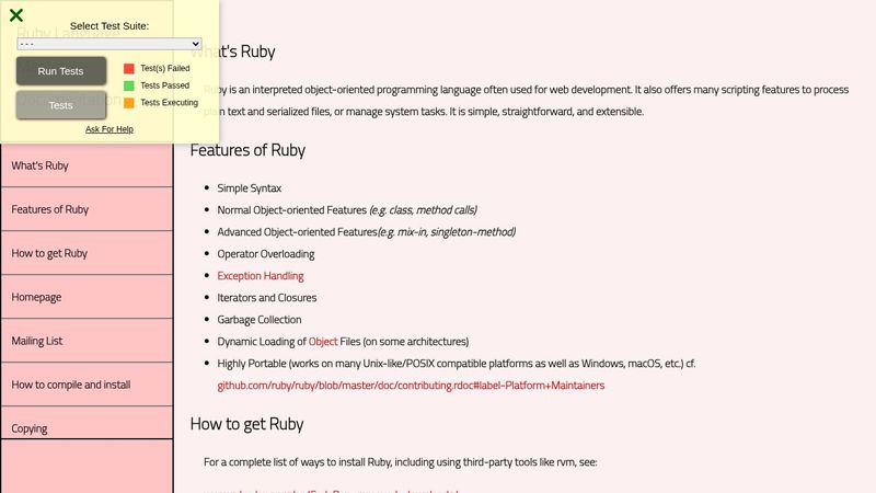 Ruby master Documentation