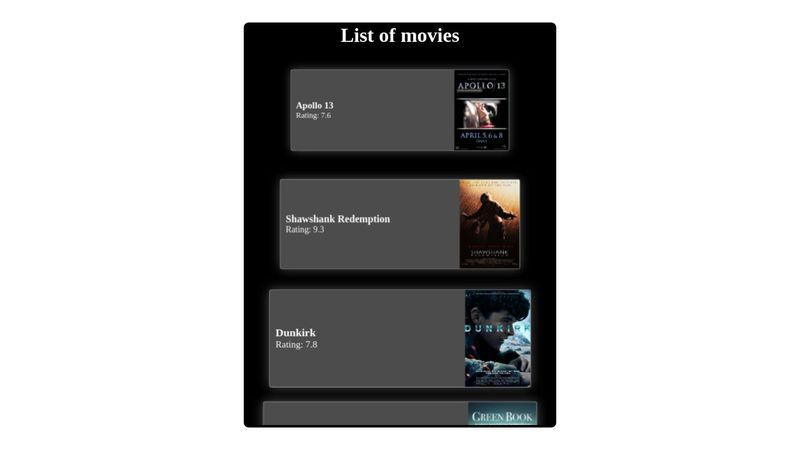 list scroll animation