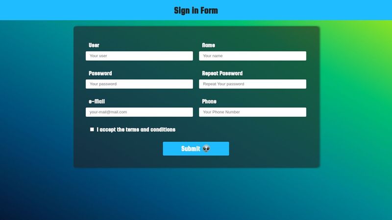 Responsive Sign in Form