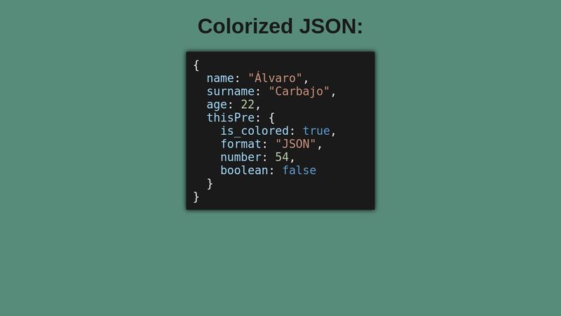Colorized JSON