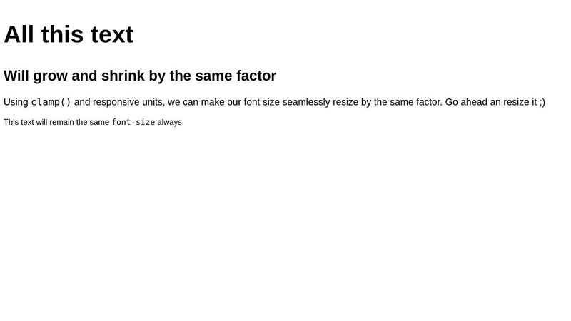 Resizing text by the same factor