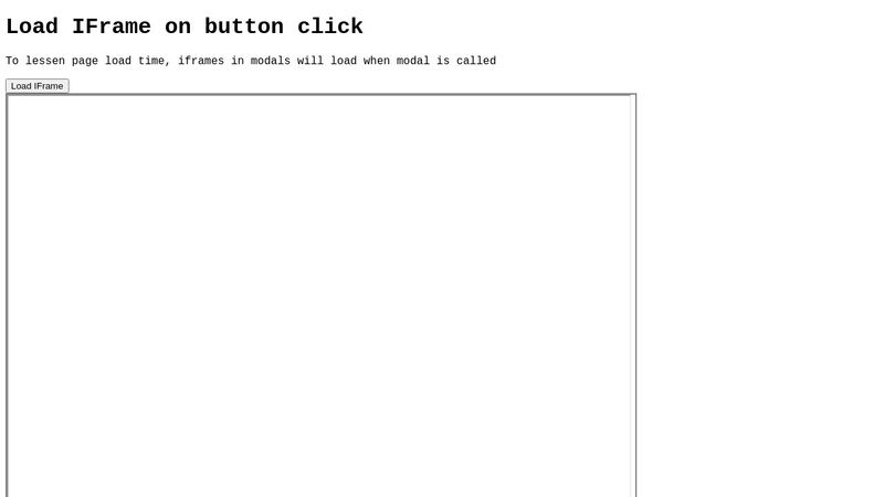 WORKING Demo: Load IFrame on button click