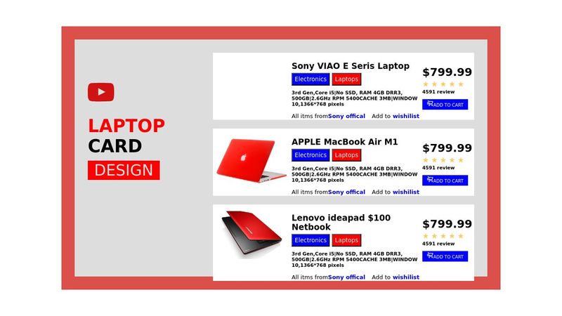 Laptop Ecommerce Card Design
