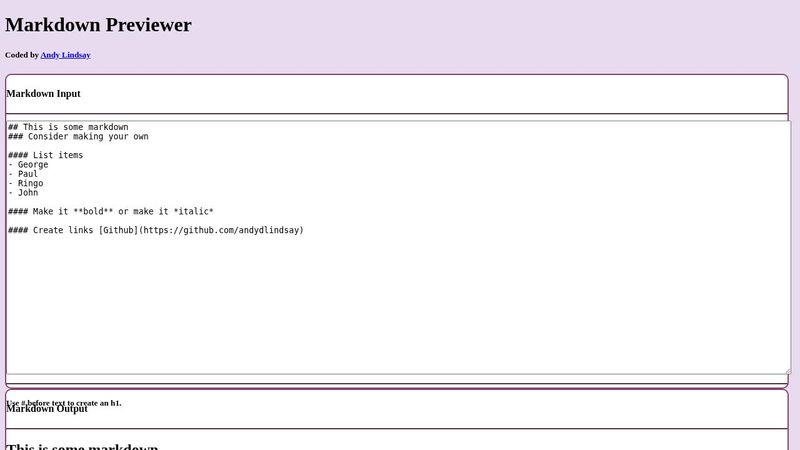 Build a Markdown Previewer