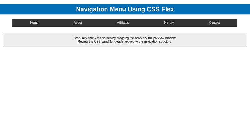 🔒 Menu using CSS Flex