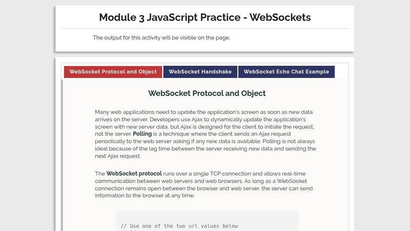 Module 3 Coding Activity - WebSockets - 9/24/24