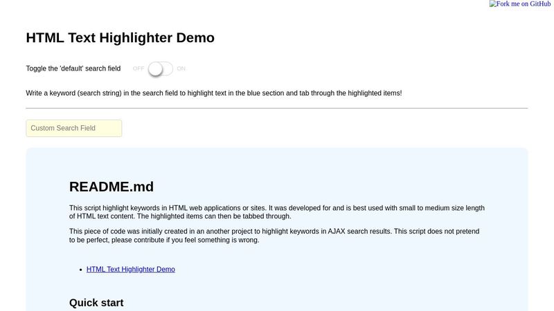 HTML Text Highlighter