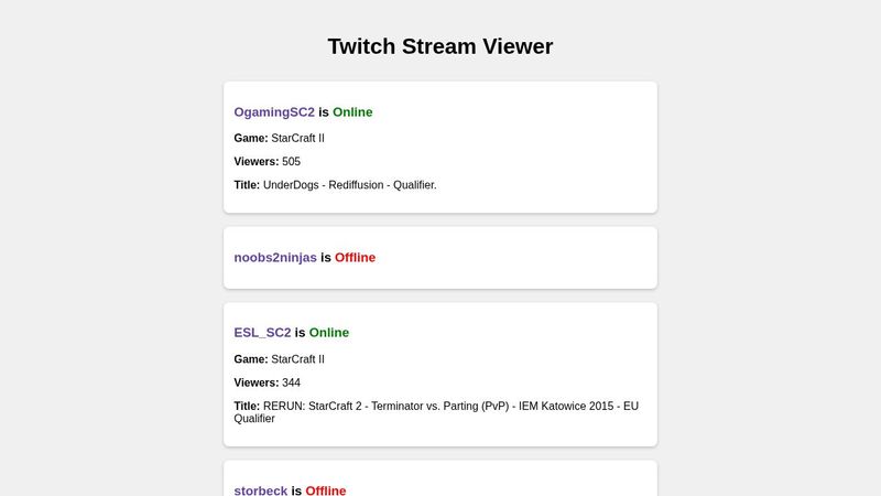 Use the Twitch JSON API
