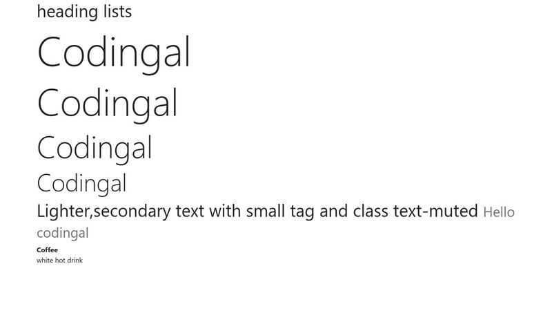 BootStrap typography example
