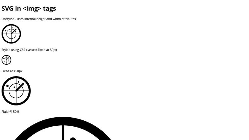 SVG in tags, embedded, and styled with CSS