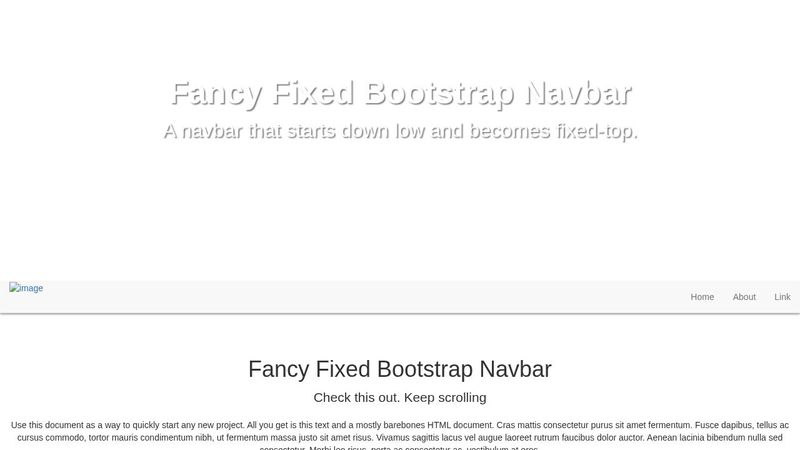 Fancy Fixed Bootstrap Navbar