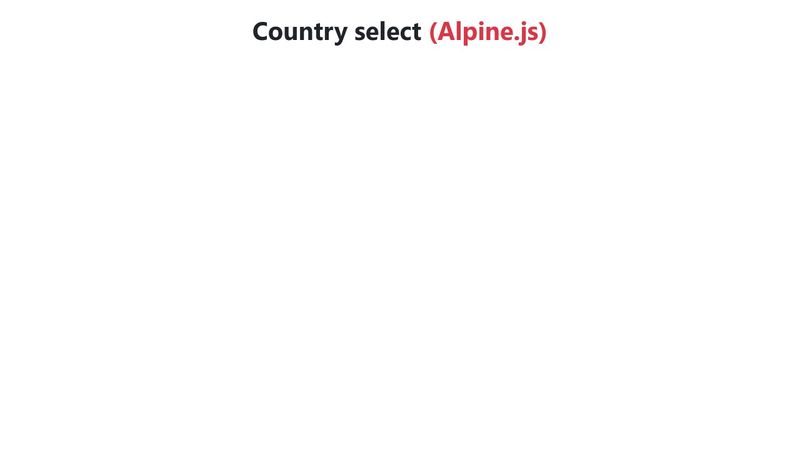 Country select with flags(Alpine.js)
