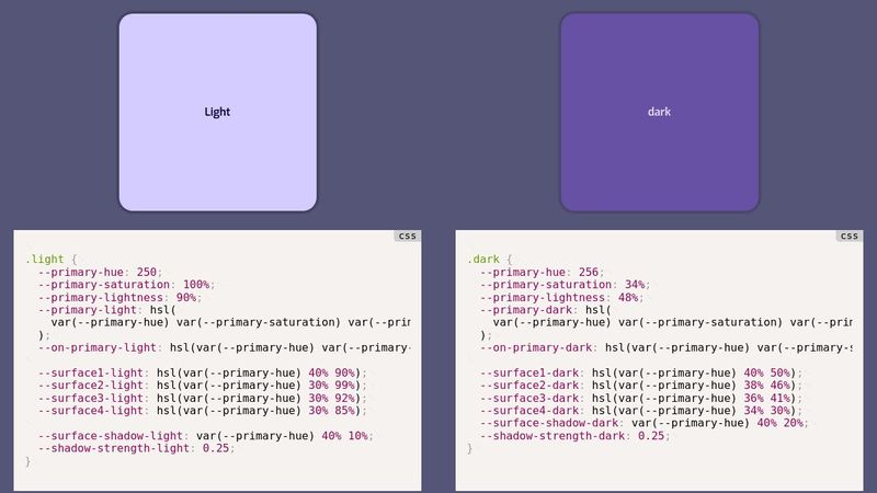 Primary Brand with CSS Custom Property and hsl() function
