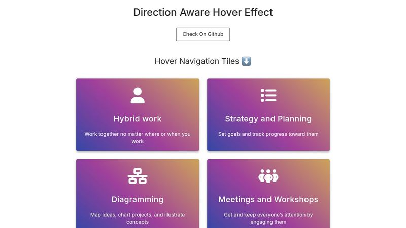 Direction Aware Hover Effect