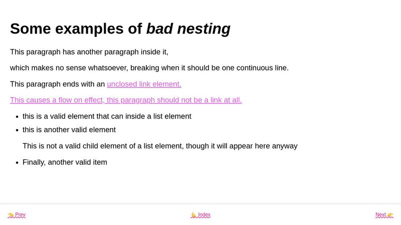 Bad Nesting Example