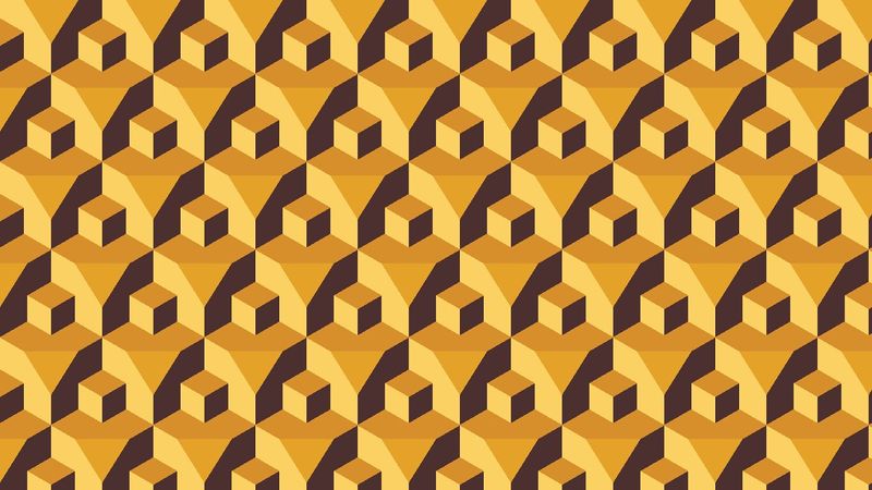 3D Cropped Golden Cubes Tessellated Pattern - No Div - Pure CSS