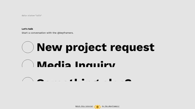 Contact Form Transitions with Radio Buttons | @keyframers 3.6