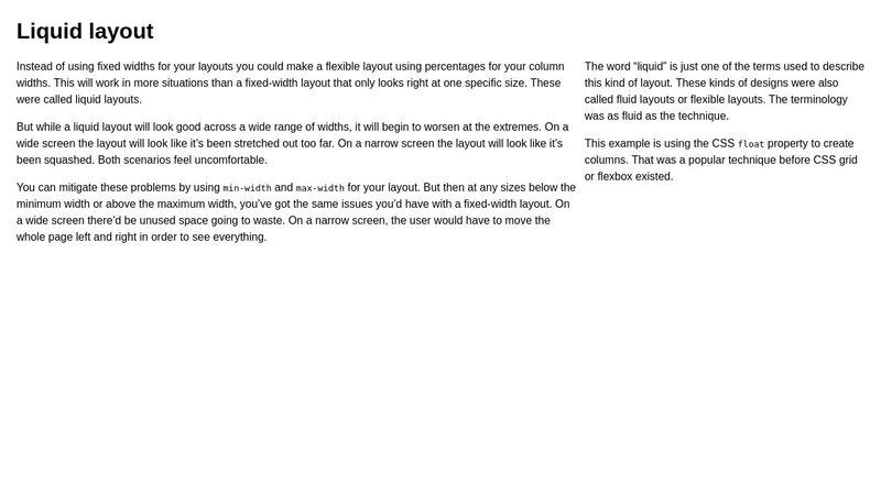 LearnDesign: Introduction "Liquid layout"