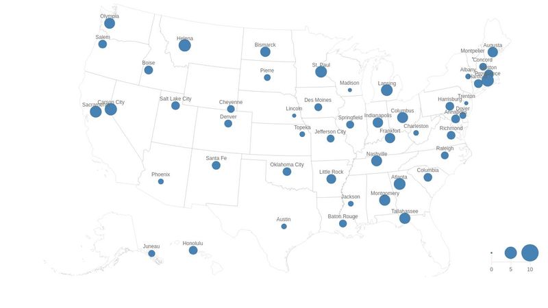 Chart.js Chart Geo - Bubble Map - v3