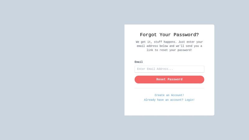 SB Admin 2: Forgot Password Page built with Tailwind CSS