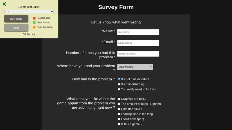 FreeCodeCamp - Responsive Web Design Projects - Build a Survey Form