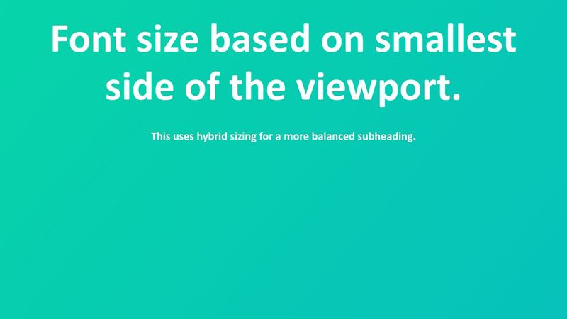 Font size based on smallest side of viewport