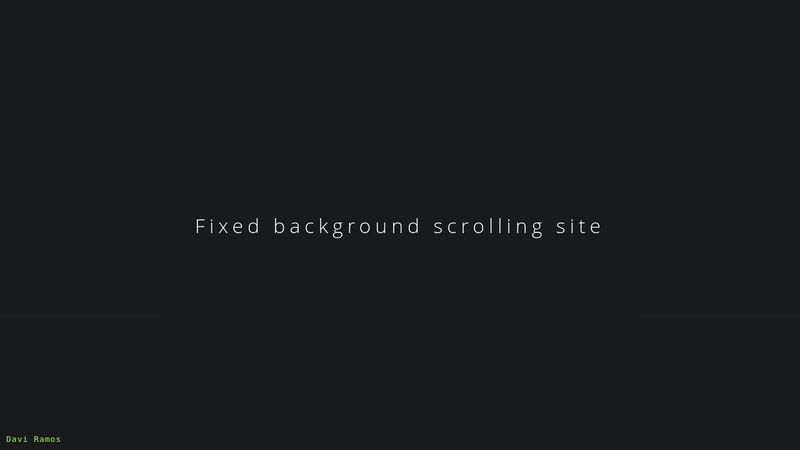 Fixed background scrolling