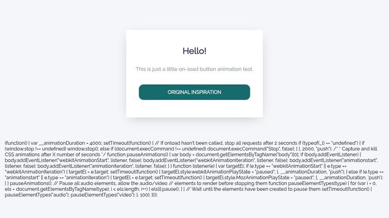 CSS on-load button animation