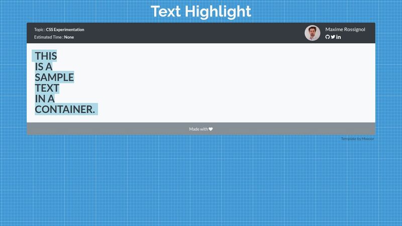 CSS Text Highlight