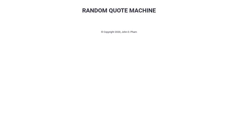 React Redux - Build a Random Quote Machine