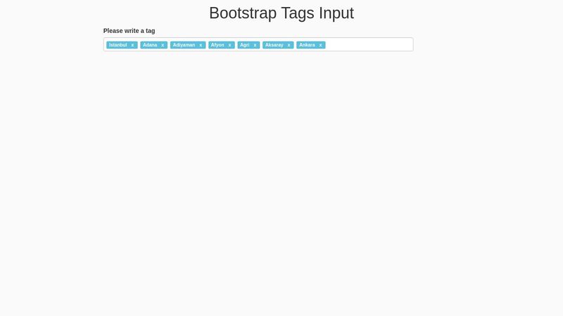 Bootstrap Tags İnput
