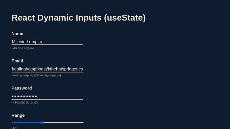 React Dynamic Inputs with State Hook