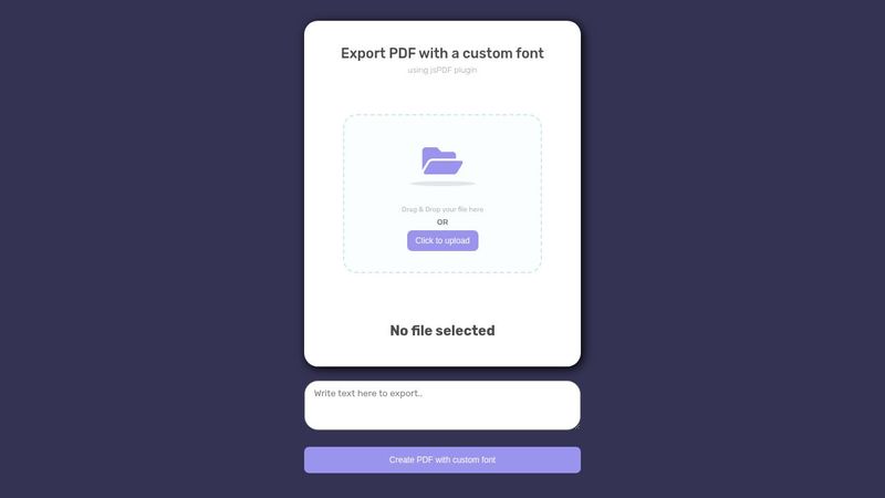 Export pdf with custom font jsPDF