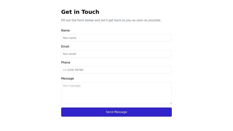 Pure HTML Contact Form Pure HTML Contact Form