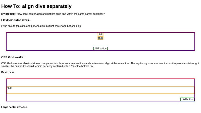 How To: align divs separately