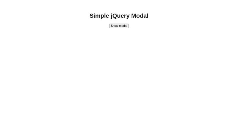 Simple jQuery Modal Popup