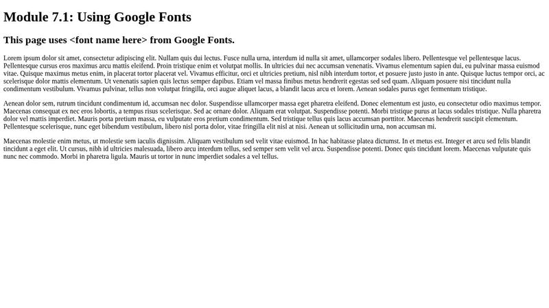 Module 7.1: Web Fonts