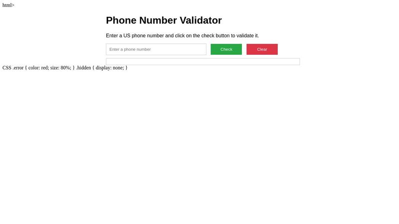 Phone Number Validator