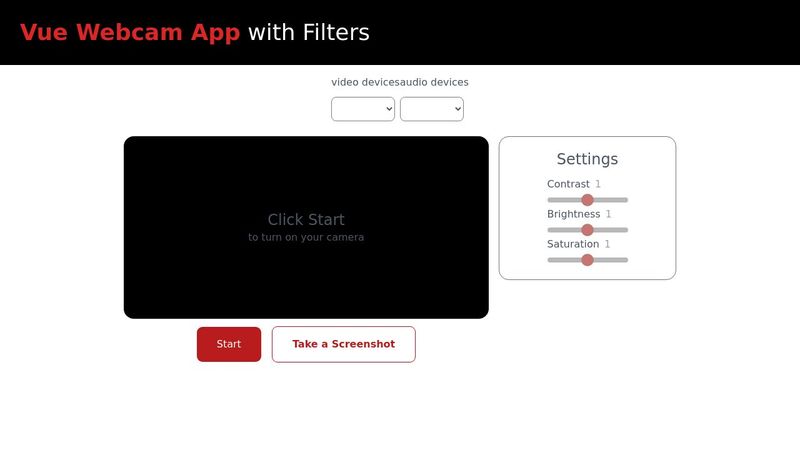 Vue Webcam App with Filters